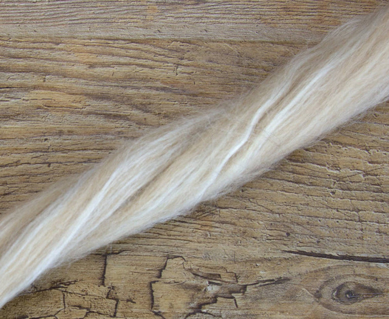 Alpaca and Silk Blend Roving by the Ounce - Cafe au lait – Icon Fiber Arts