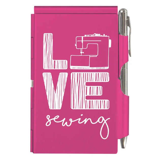 Love Sewing Flip Note with Pen - Pink Case – Icon Fiber Arts